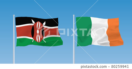 Flags of the Republic of Kenya and Ireland - Stock Illustration ...