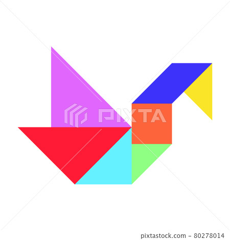 Color tangram puzzle in bird (duck, goose,... - Stock Illustration ...