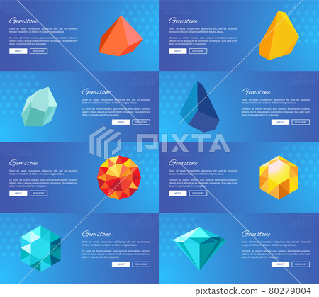 Gemstone Geological Precious Stones Vector Set - Stock Illustration ...