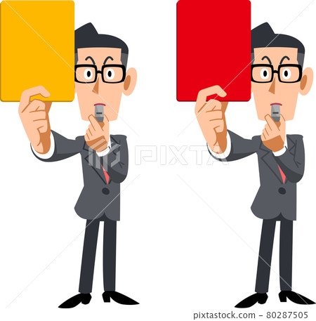 business man, yellow card, red card - Stock Illustration [80287505] - PIXTA