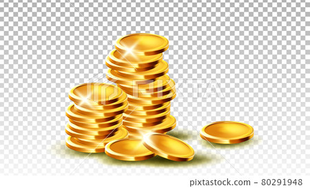 Coins Pile Stack Gambling Game Jackpot Vector - Stock Illustration ...