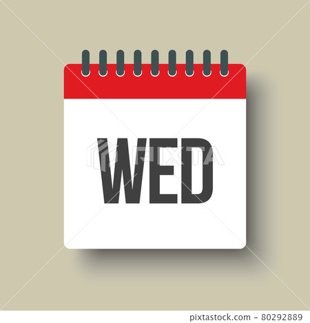 Template icon page calendar, day of week Wednesday - Stock Illustration ...