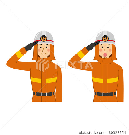Firefighter salute pose - Stock Illustration [80322554] - PIXTA