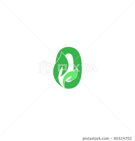 Letter zero logo leaf icon design concept - Stock Illustration ...