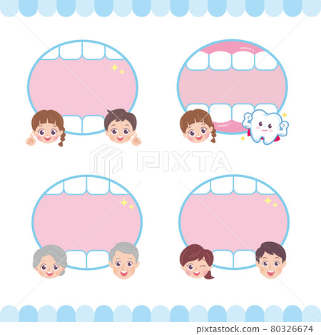 Tooth frame set illustration - Stock Illustration [80326674] - PIXTA