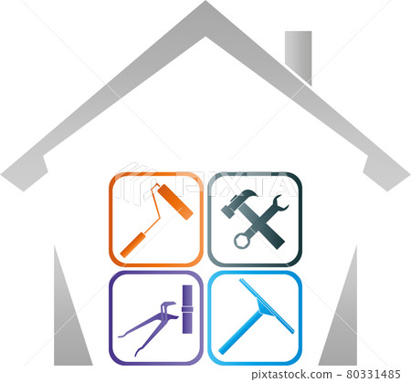 House, caretaker, tools, handyman, logo, icon - Stock Illustration ...
