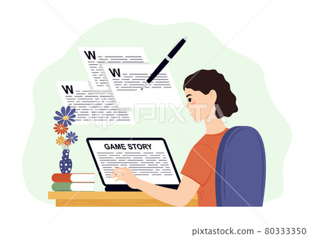 Programmer working on web development on... - Stock Illustration ...