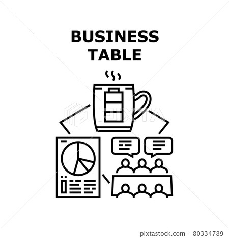 Business Table Vector Concept Black Illustration - Stock Illustration ...