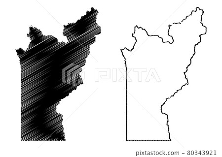 Trinity County, California map vector - Stock Illustration [80343921 ...