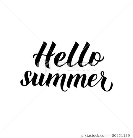 Hello summer calligraphy lettering isolated on... - Stock Illustration ...