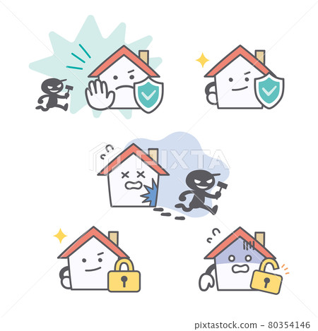 Facial expression set related to crime... - Stock Illustration ...