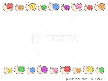 Colorful snail frame - Stock Illustration [80359313] - PIXTA