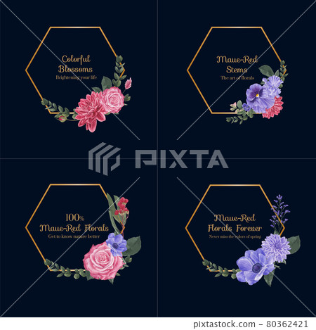 Logo design with muave red floral... - Stock Illustration [80362421 ...