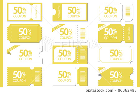 Coupon design illustration set - Stock Illustration [80362485] - PIXTA