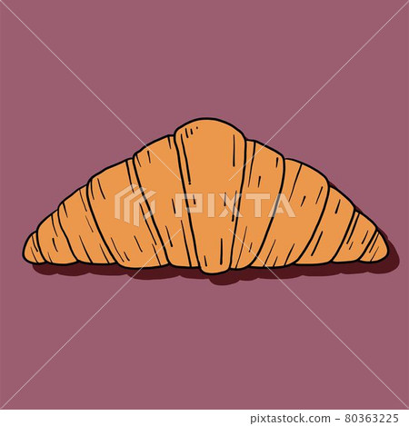 Doodle freehand sketch drawing of croissant bread. - Stock Illustration ...
