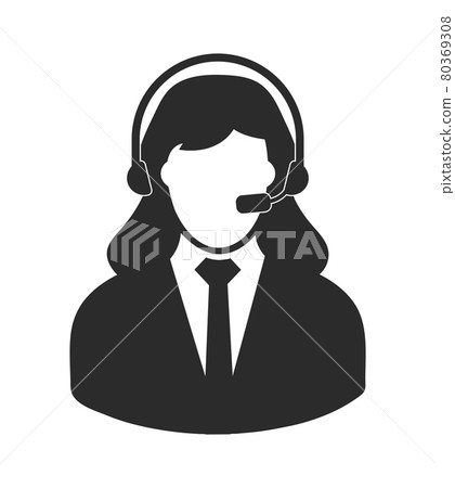 Female Costumer service icon. Flat style... - Stock Illustration ...