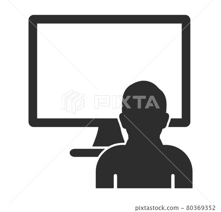 Computer Operator Icon. Flat style vector EPS. - Stock Illustration ...