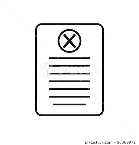 Invalid File, Document Line Icon. Editable... - Stock Illustration ...