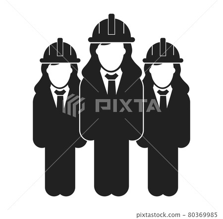 Standing Male Engineer team Icon. Flat style... - Stock Illustration ...