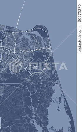 Detailed map of Virginia Beach city, linear...-插圖素材 [80375270] - PIXTA圖庫