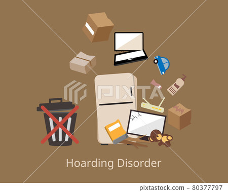 Hoarding disorder for people who excessively... - Stock Illustration ...