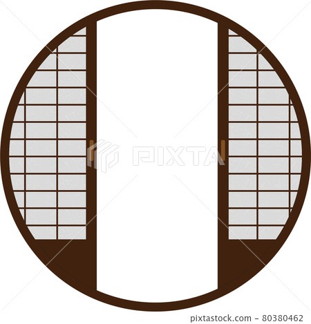 Japanese beauty. Japanese-style round window shoji - Stock Illustration ...