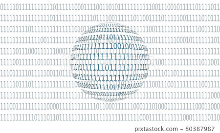 Innumerable rows of numbers 0 and 1 Spherical... - Stock Illustration ...