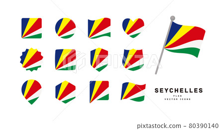 Flag of Seychelles Icon set of various shapes... - Stock Illustration ...