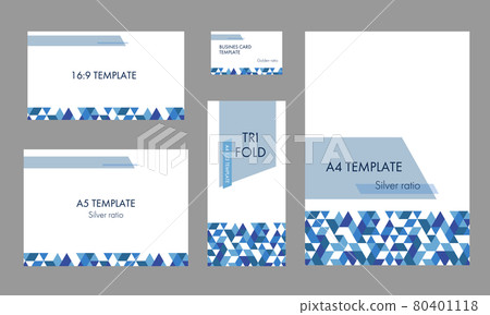 Blue abstract pattern business template set - Stock Illustration ...