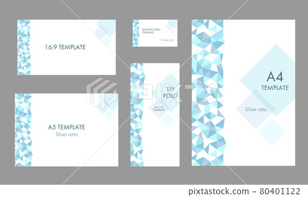 Blue abstract pattern business template set - Stock Illustration ...