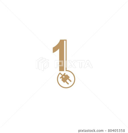 Power cable forming Number 1 logo icon template - Stock Illustration ...