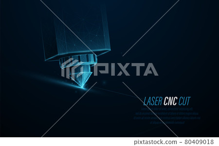 CNC Laser cutting of industrial technology. Low...-插圖素材 [80409018 ...