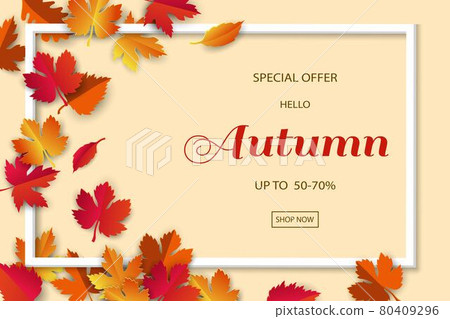 Autumn or Fall sale background with colorful... - Stock Illustration ...