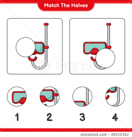 Match the halves. Match halves of Scuba Diving... - Stock Illustration ...