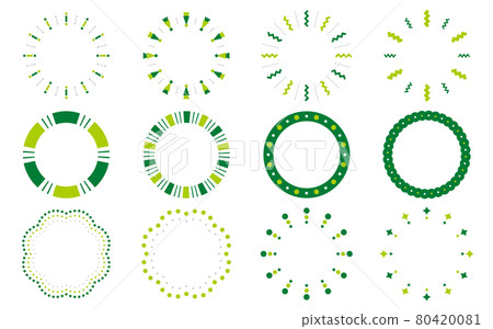 Round / circular simple frame set green - Stock Illustration [80420081 ...