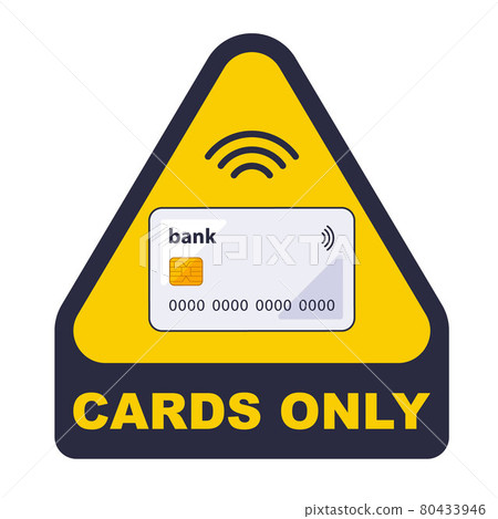 sticker payment for purchases by card only. - Stock Illustration ...