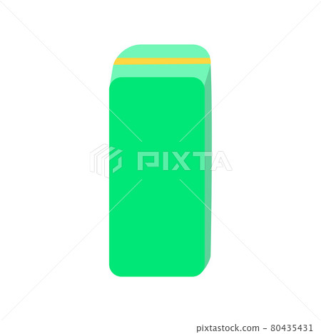 Green eraser Flat vector illustration on white... - Stock Illustration ...