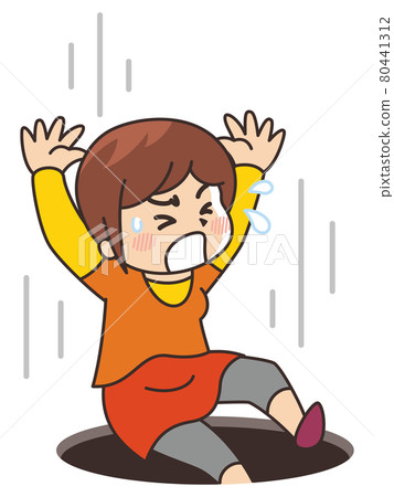 Young woman falling into a pit - Stock Illustration [80441312] - PIXTA