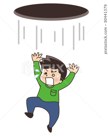 Young man falling into a pit - Stock Illustration [80441379] - PIXTA