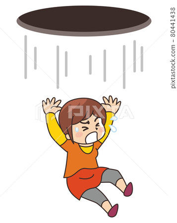 Young woman falling into a pit - Stock Illustration [80441438] - PIXTA