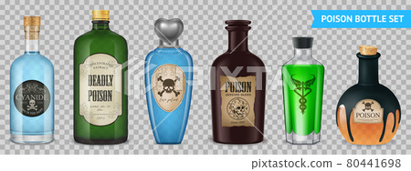 Realistic Poison Bottles Set - Stock Illustration [80441698] - PIXTA