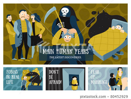 Human Fears Horizontal Banners Set - Stock Illustration [80452929] - PIXTA