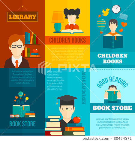 Reading Poster Set - Stock Illustration [80454571] - PIXTA