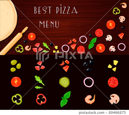 Pizza Filler Vegetables Set - Stock Illustration [80466875] - PIXTA