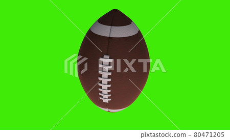 Rugby ball spinning on a green screen. 3d... - Stock Illustration ...