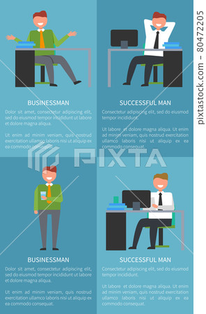 Successful Businessman Posters Vector Illustration - Stock Illustration ...