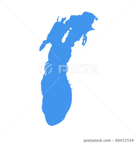 Lake Michigan vector map silhouette... - Stock Illustration [80472554 ...