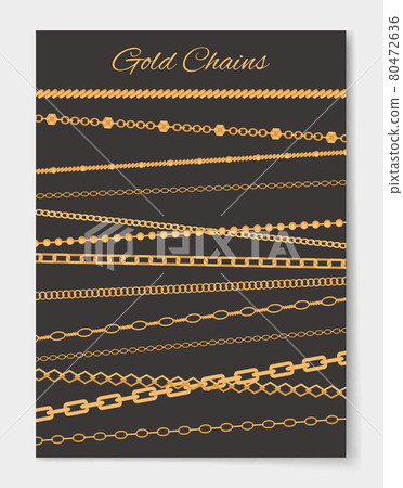 Gold Chains Variety Set Poster Vector Illustration - Stock Illustration ...