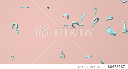 Flying scattered question marks - 3D render - Stock Illustration ...
