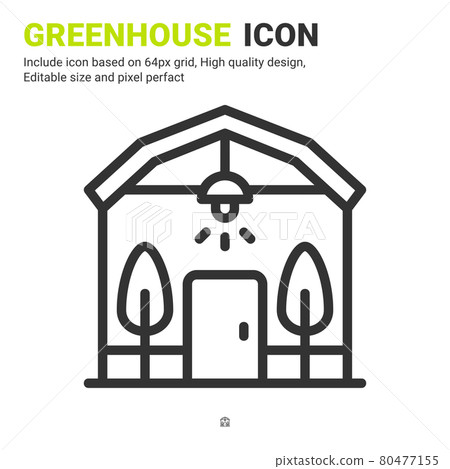 Greenhouse icon vector with outline style... - Stock Illustration ...